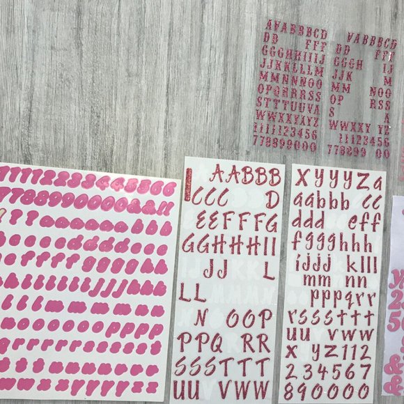 Other | Lot Of Pink Alphabet Letter Scrapbook Stickers | Poshmark
